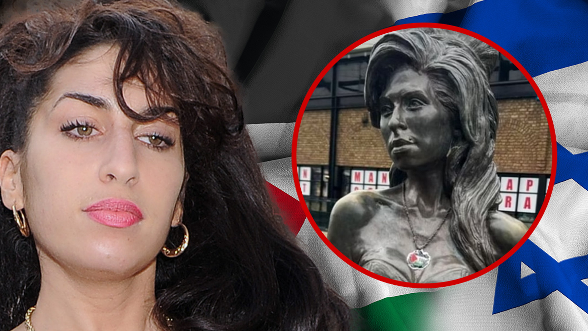 Amy Winehouse statue's Star of David necklace is covered with the ...
